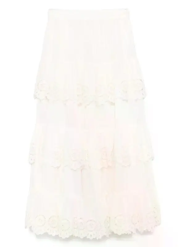 Zimmermann Lucky Embroidered Skirt - Neutrals