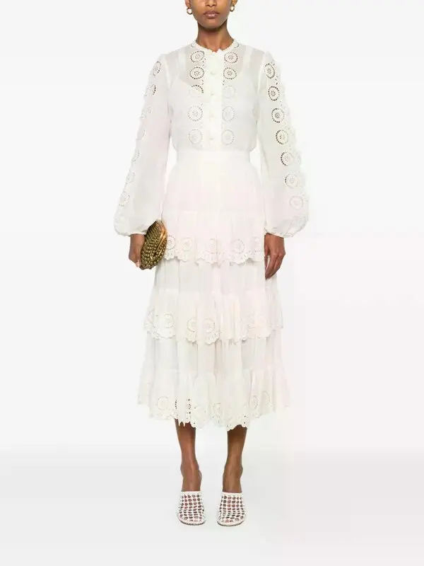 Zimmermann Lucky Embroidered Skirt - Neutrals