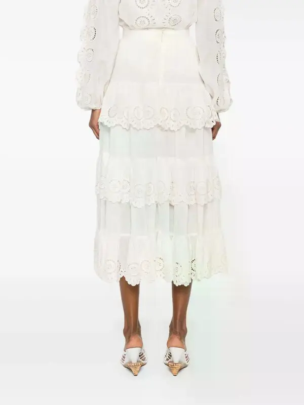 Zimmermann Lucky Embroidered Skirt - Neutrals