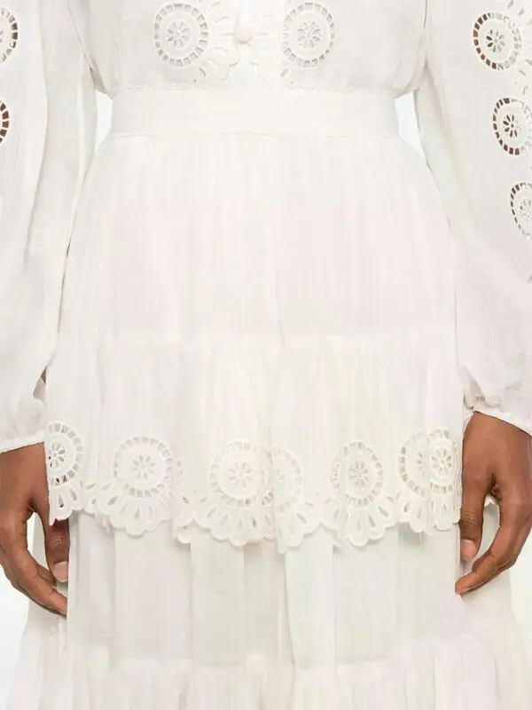 Zimmermann Lucky Embroidered Skirt - Neutrals