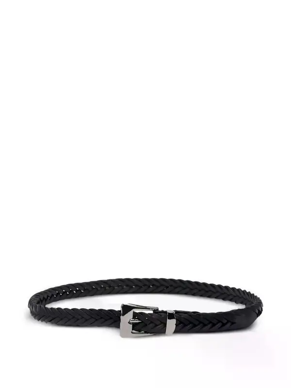 ADRIANO MENEGHETTI Braided Leather Belt - Black