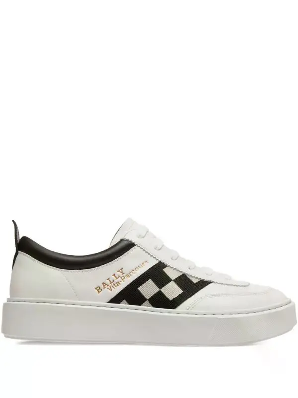 Bally Checked-ribbon Leather Low-top Sneakers