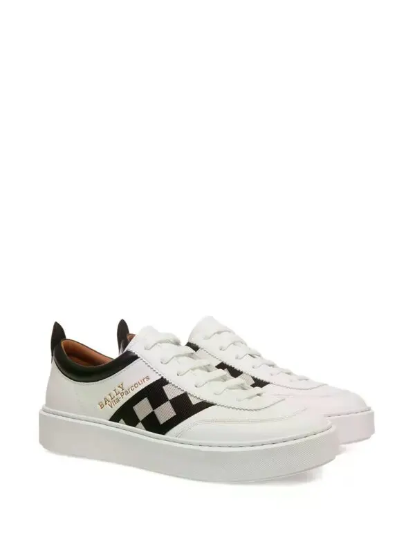 Bally Checked-ribbon Leather Low-top Sneakers