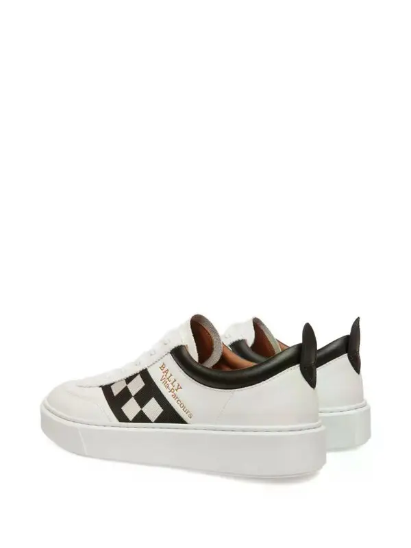 Bally Checked-ribbon Leather Low-top Sneakers