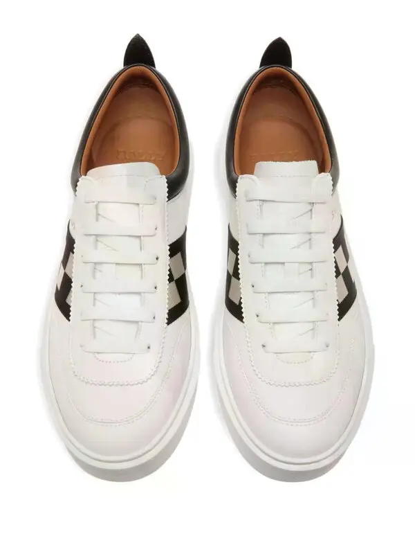 Bally Checked-ribbon Leather Low-top Sneakers