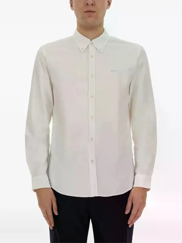 BOSS Logo-detail Cotton Shirt - White