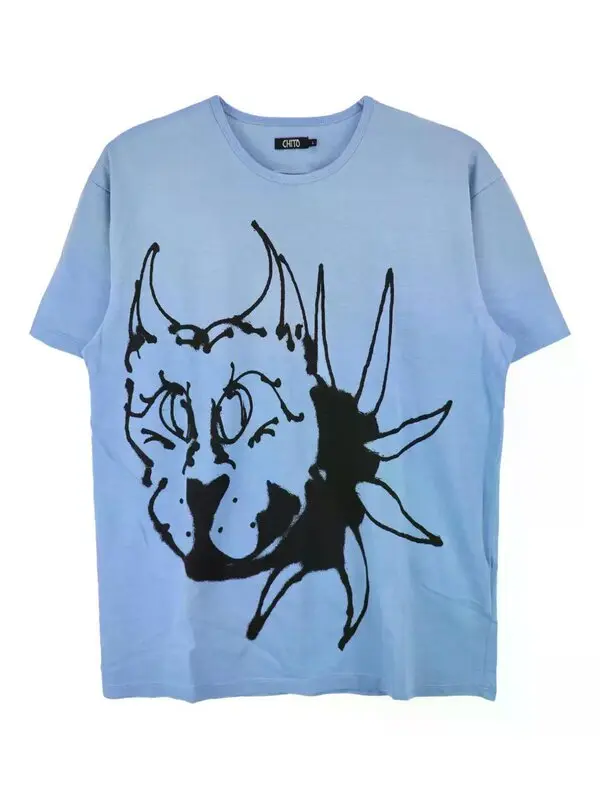 CHITO Mika Graphic-print Cotton T-shirt - Blue