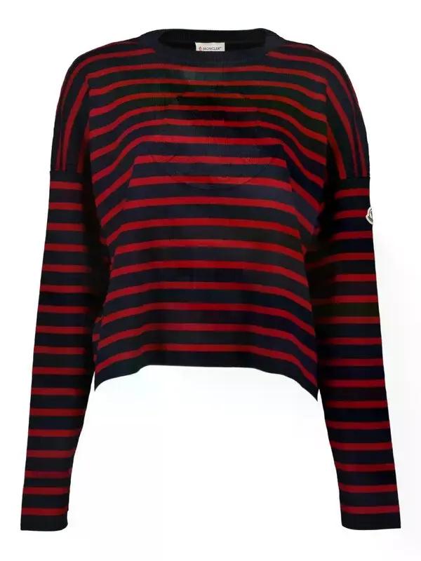 Moncler Striped Wool Sweater - Red