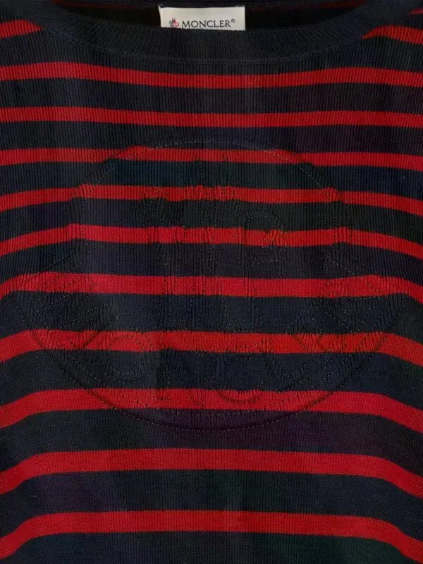 Moncler Striped Wool Sweater - Red