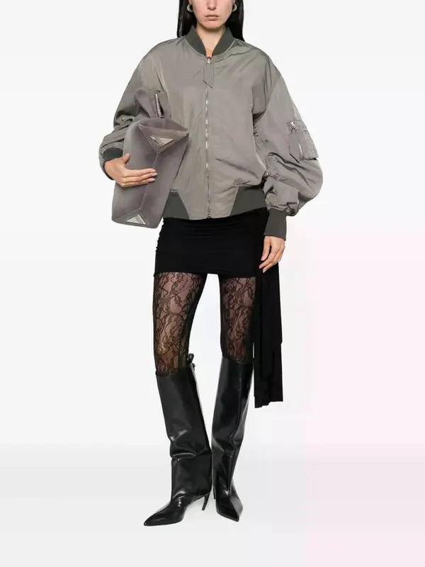 Attico Zip-fastening Bomber Jacket - Grey