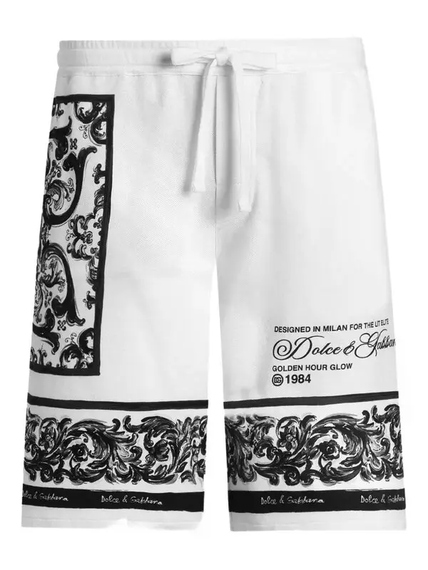 Dolce & Gabbana Logo-print Cotton Shorts - White