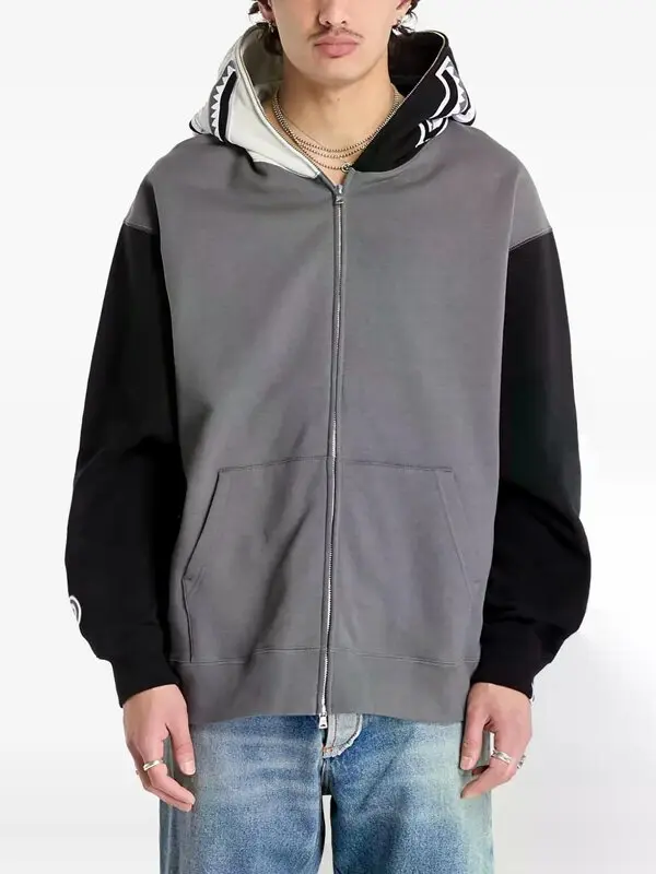 A BATHING APE Shark-pattern Zip-up Hoodie
