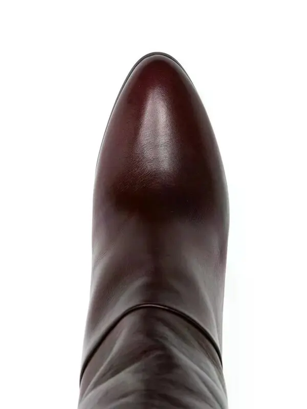 Chloé 90mm Eve Leather Boots - Red