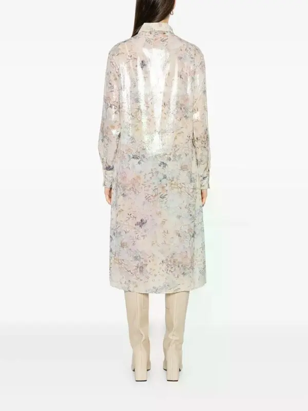 Buy GOLDEN GOOSE Sequin Floral Shirt Dress - Neutrals At 29% Off |  Editorialist