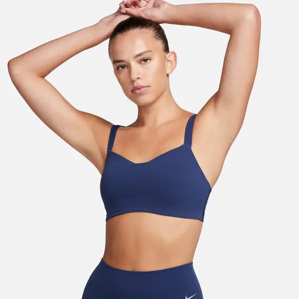 Nike Zenvy Strappy Light-support Padded Sports Bra - Blue