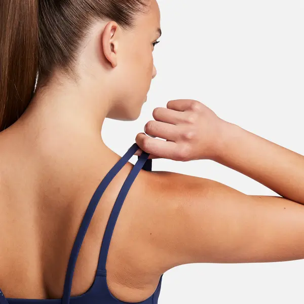 Nike Zenvy Strappy Light-support Padded Sports Bra - Blue