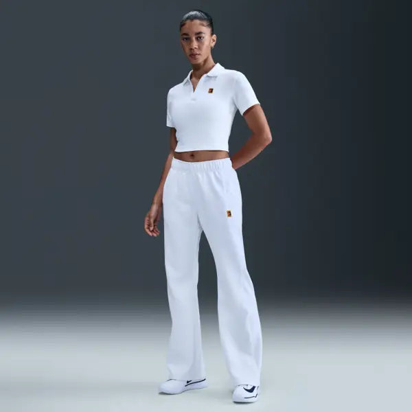 Nike Court Heritage Windrunner Mid-Rise Tennis Pants In White 25