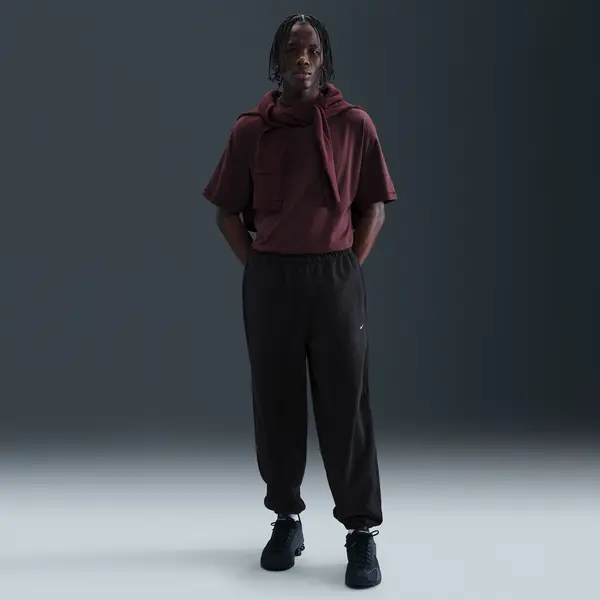 Nike Solo Swoosh Cuffed Fleece Pants - Black