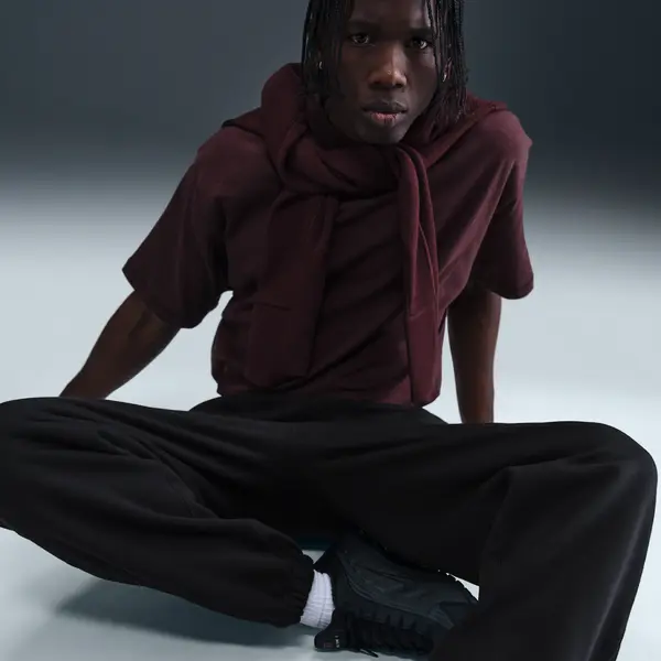 Nike Solo Swoosh Cuffed Fleece Pants - Black