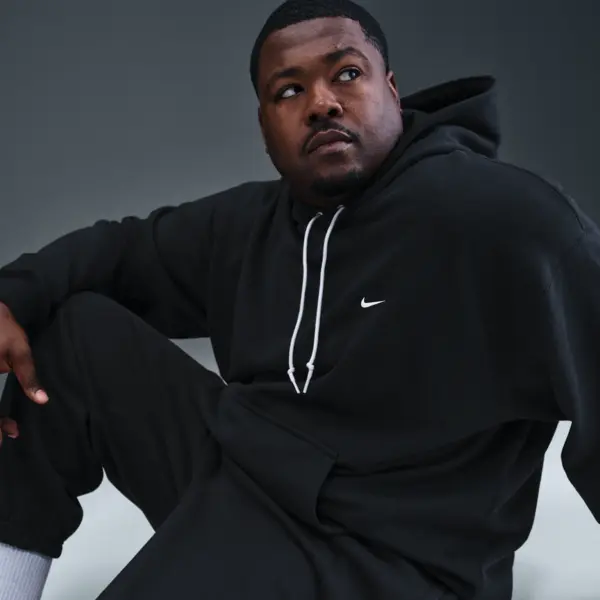 Nike Solo Swoosh Cuffed Fleece Pants - Black