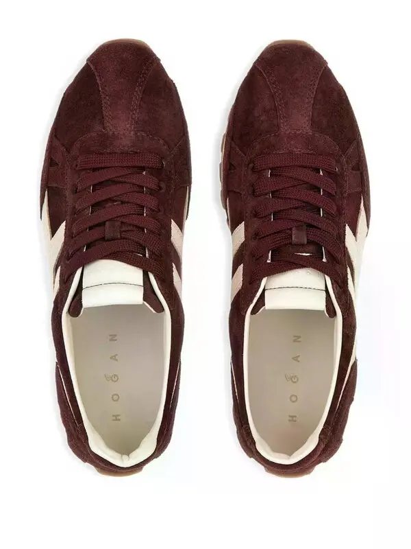 Hogan Suede And Leather Lace-up Sneakers - Red