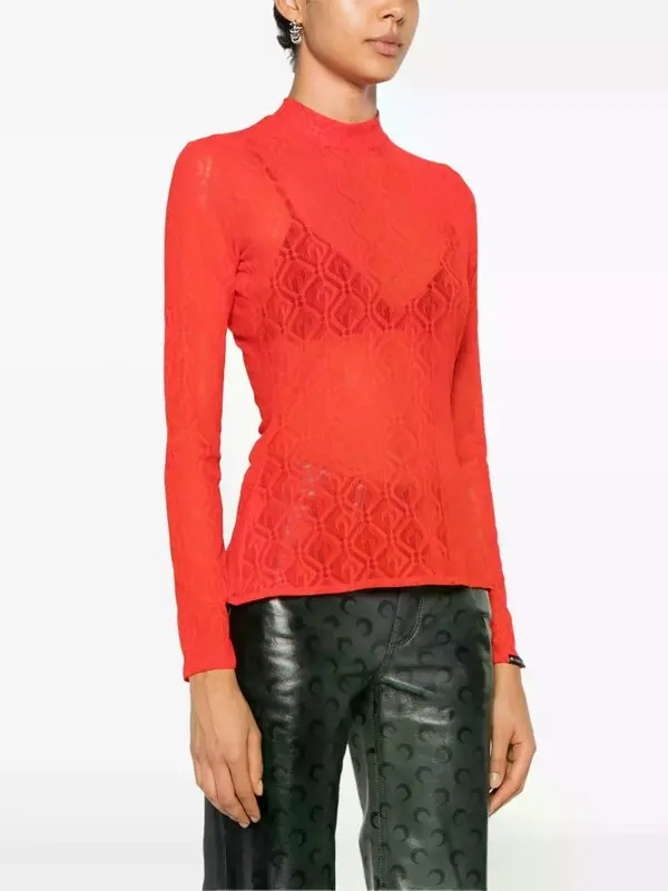 MARINE SERRE Moon Diamond Mesh Top