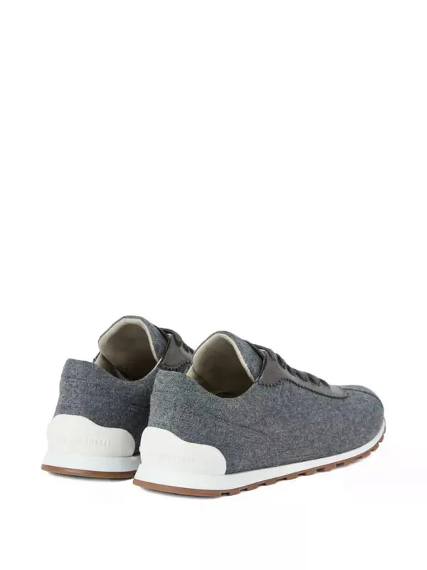 Brunello Cucinelli Wool And Leather Sneakers