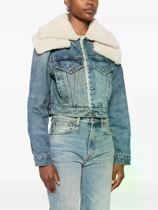 R13 Sherpa-collar Denim Jacket
