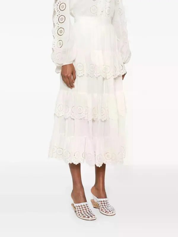 Zimmermann Lucky Embroidered Skirt - Neutrals
