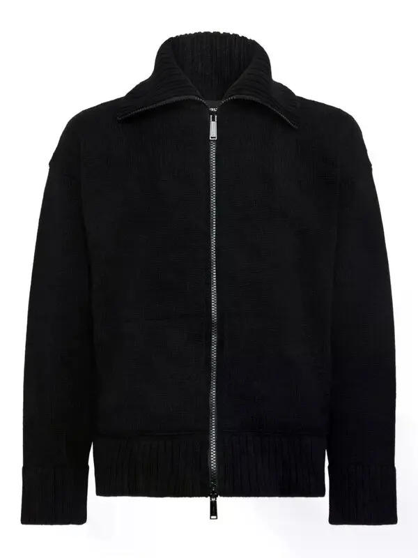 Dsquared2 Zip-up Cardigan With Jacquard Logo Motif