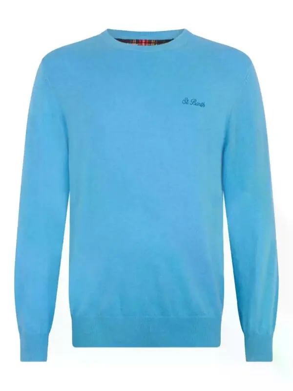 MC2 SAINT BARTH Embroidered-logo Crew-neck Jumper - Blue