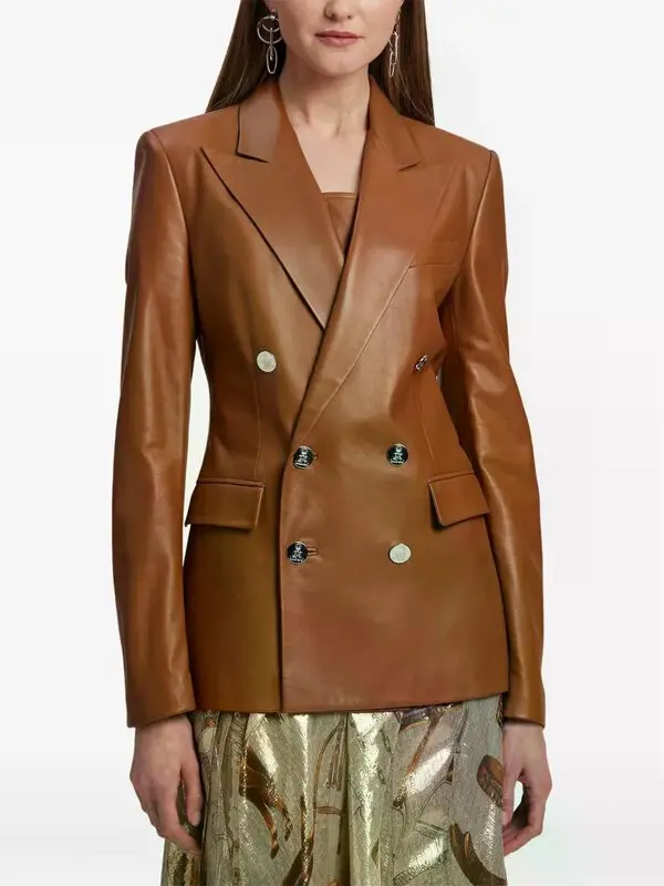 Ralph Lauren Camden Leather Blazer - Brown