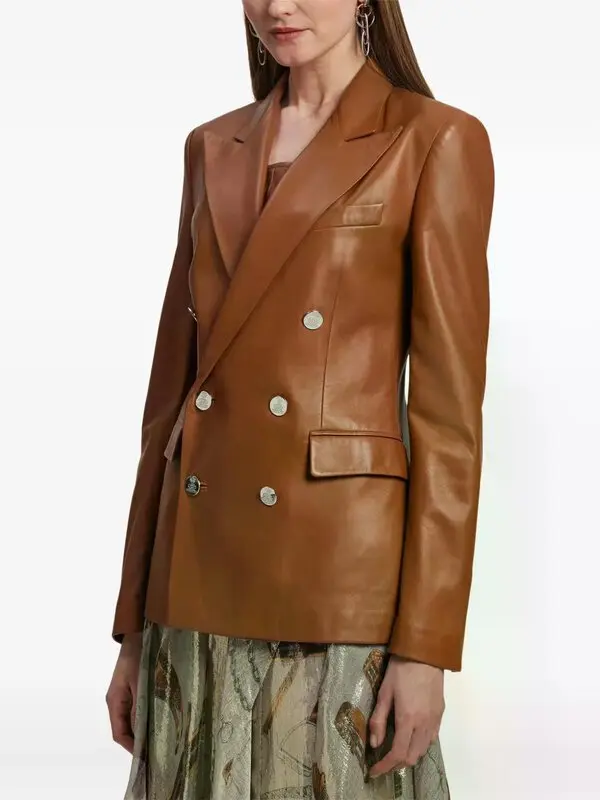 Ralph Lauren Camden Leather Blazer - Brown