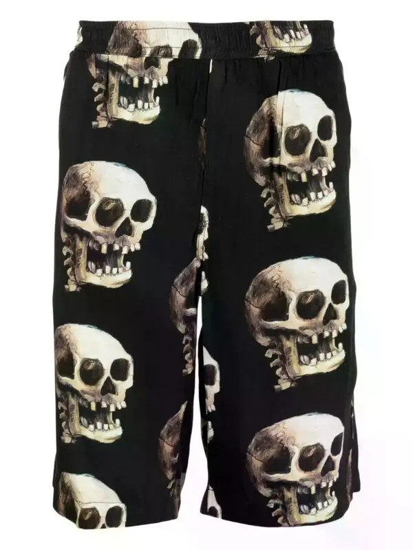 ENDLESS JOY Skull-print Elasticated Shorts