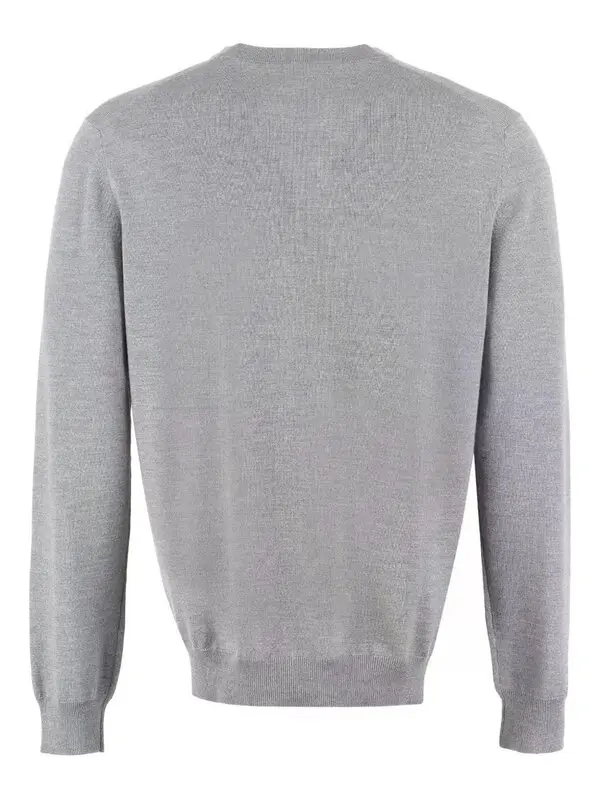 THE (ALPHABET) V-neck Sweater - Grey