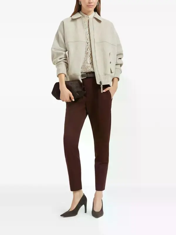 Brunello Cucinelli Button-fastening Stretch-cotton Trousers