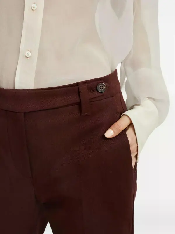 Brunello Cucinelli Button-fastening Stretch-cotton Trousers