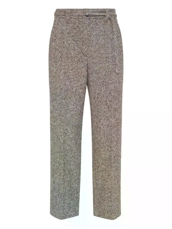 Brunello Cucinelli Tweed Belted Trousers