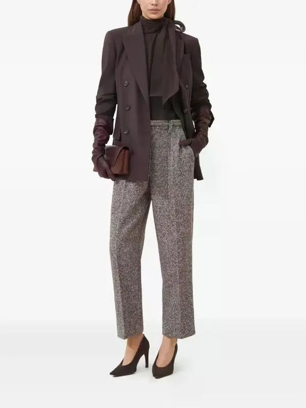 Brunello Cucinelli Tweed Belted Trousers