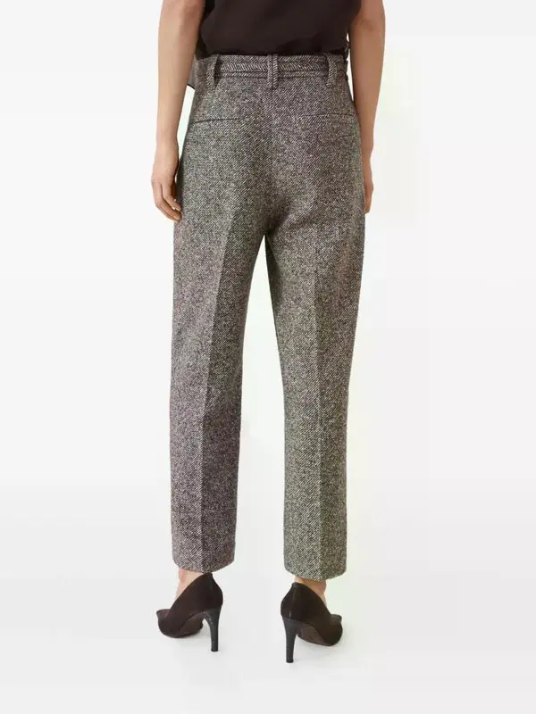 Brunello Cucinelli Tweed Belted Trousers