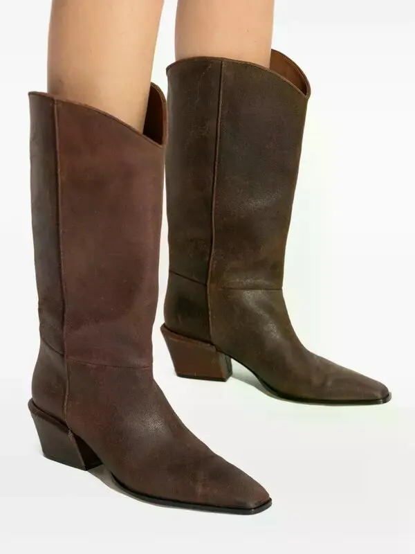 Paris Texas 50mm Bettina Leather Pointed-toe Boots - Brown