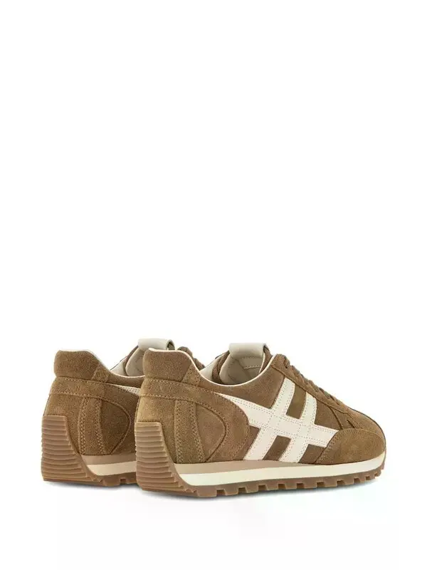 Hogan Suede And Leather Low-top Trainers - Brown