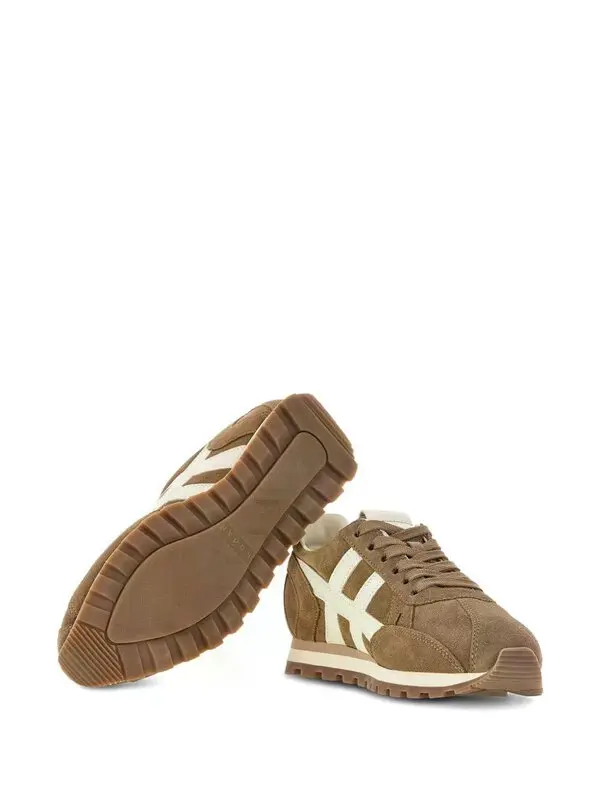 Hogan Suede And Leather Low-top Trainers - Brown