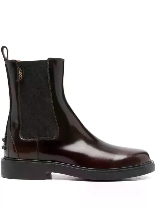 TOD'S Leather Chelsea Boots - Red