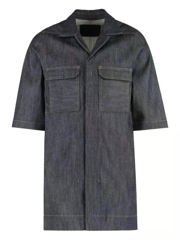 Rick Owens Denim Short-sleeve Pocket Shirt