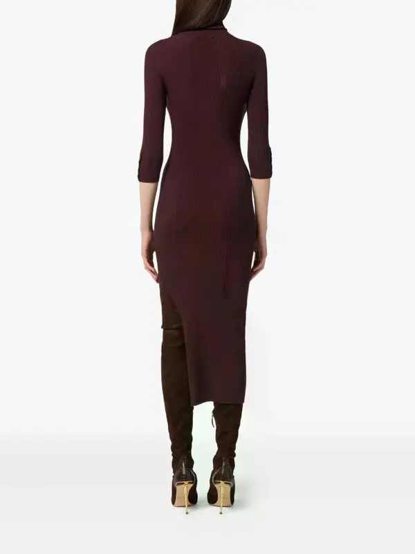 Elisabetta Franchi High-neck Ribbed-knit Dress - Red