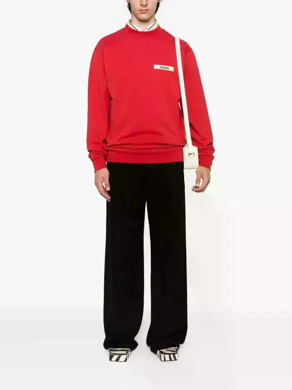 Jacquemus The Gros Grain Crew-neck Sweatshirt - Red