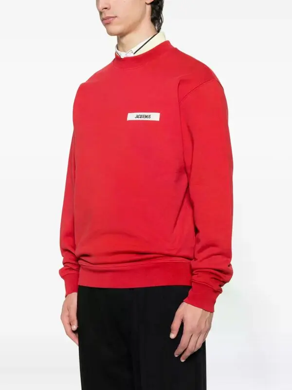 Jacquemus The Gros Grain Crew-neck Sweatshirt - Red