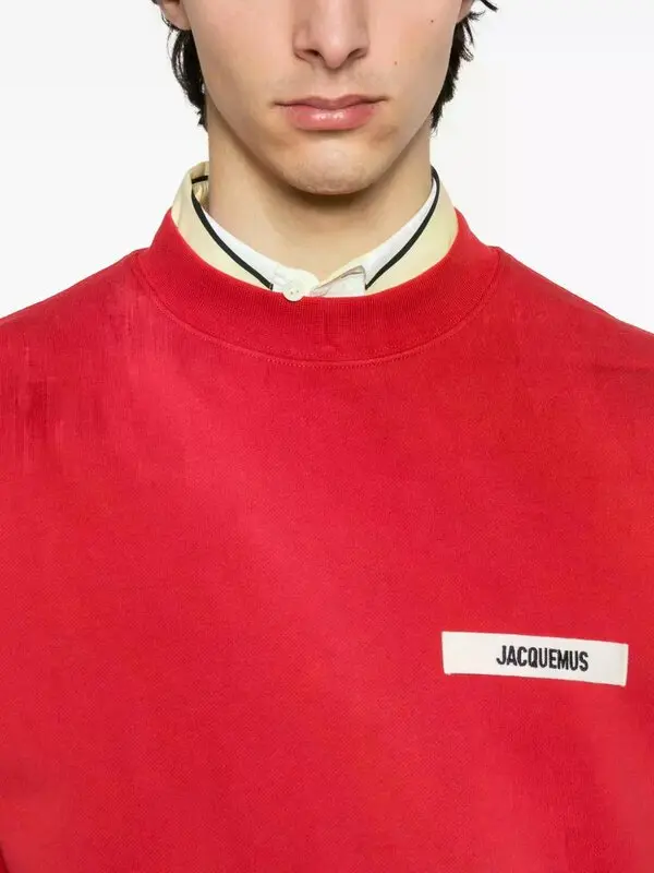 Jacquemus The Gros Grain Crew-neck Sweatshirt - Red