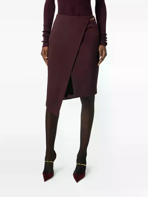 Elisabetta Franchi Logo-plaque Asymmetrical Wrap Skirt